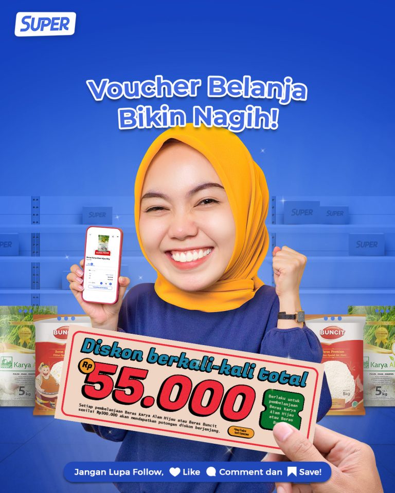 Borong Beras Premium Pakai Voucher Belanja Bikin Nagih!